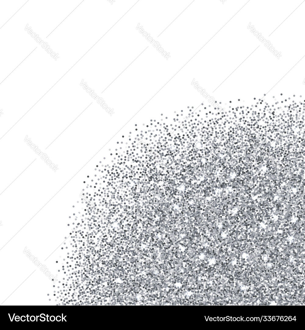 Silver glitter textured border Royalty Free Vector Image