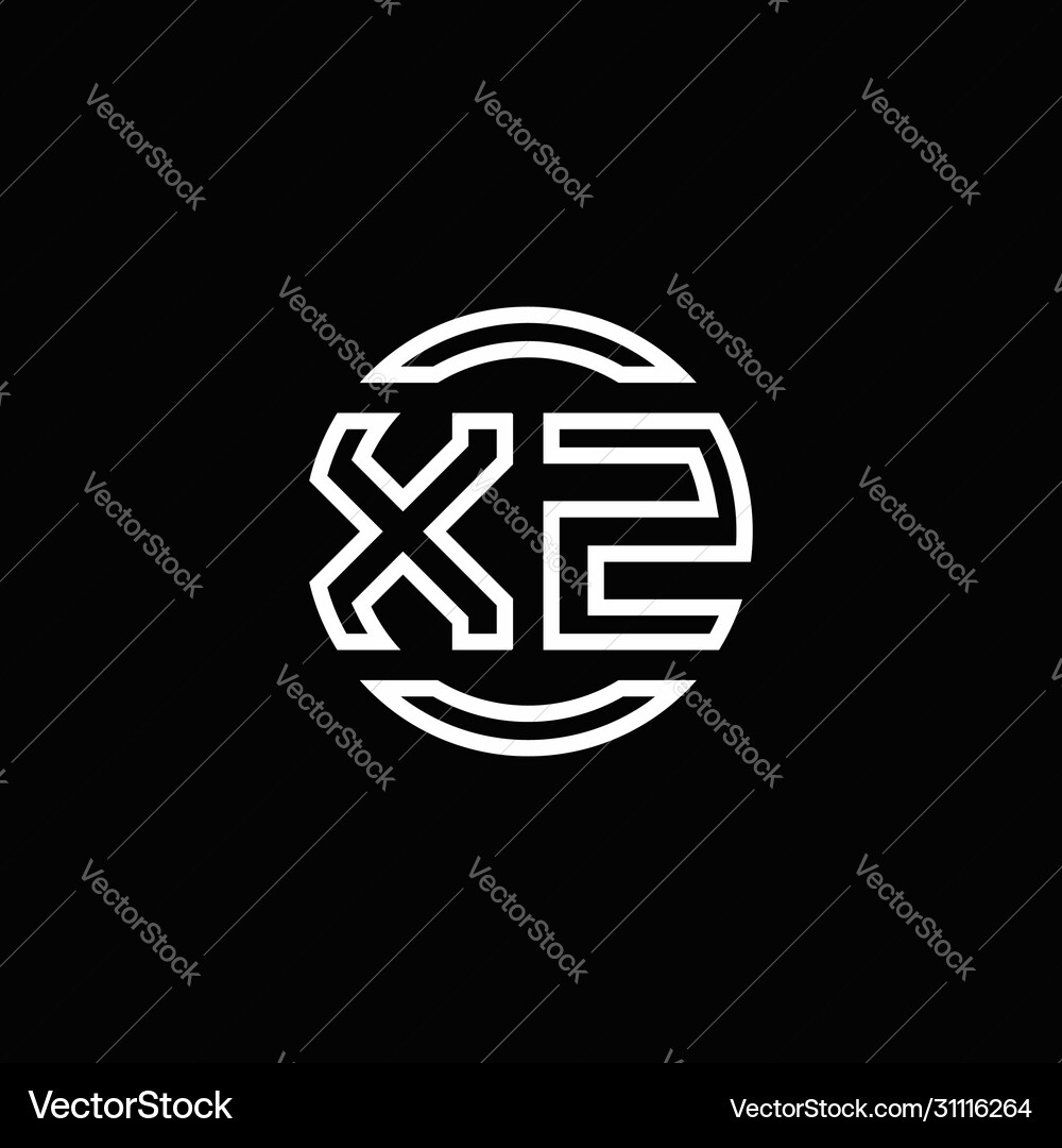 Xz logo monogram with negative space circle Vector Image