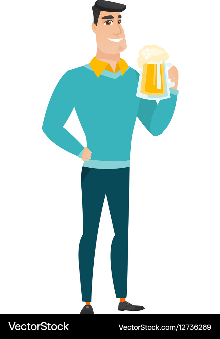 Businessman drinking beer Royalty Free Vector Image