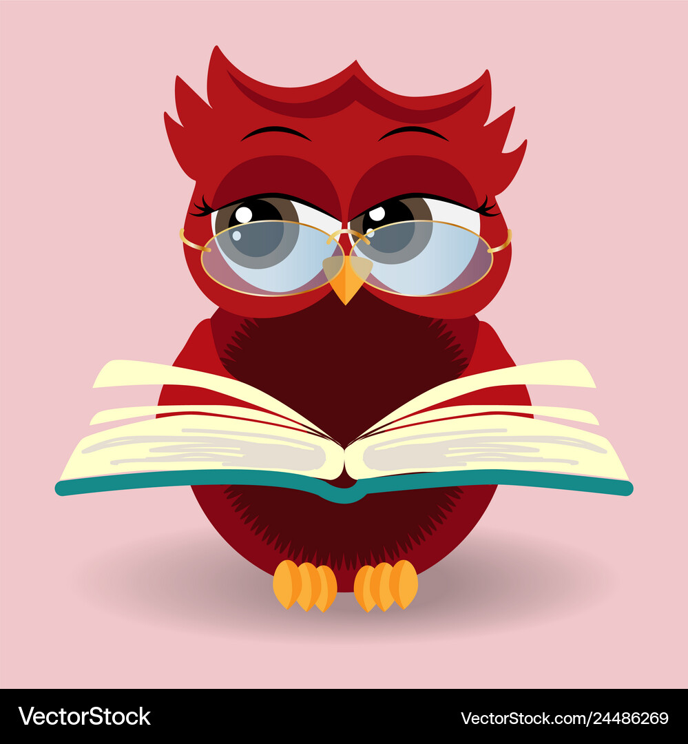 Cute owl in eyeglasses with graduation cap Vector Image