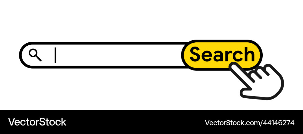 A search bar in the browser with yellow Royalty Free Vector