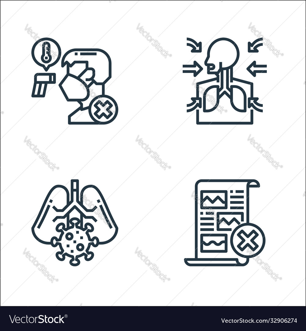 Coronavirus line icons linear set quality line Vector Image