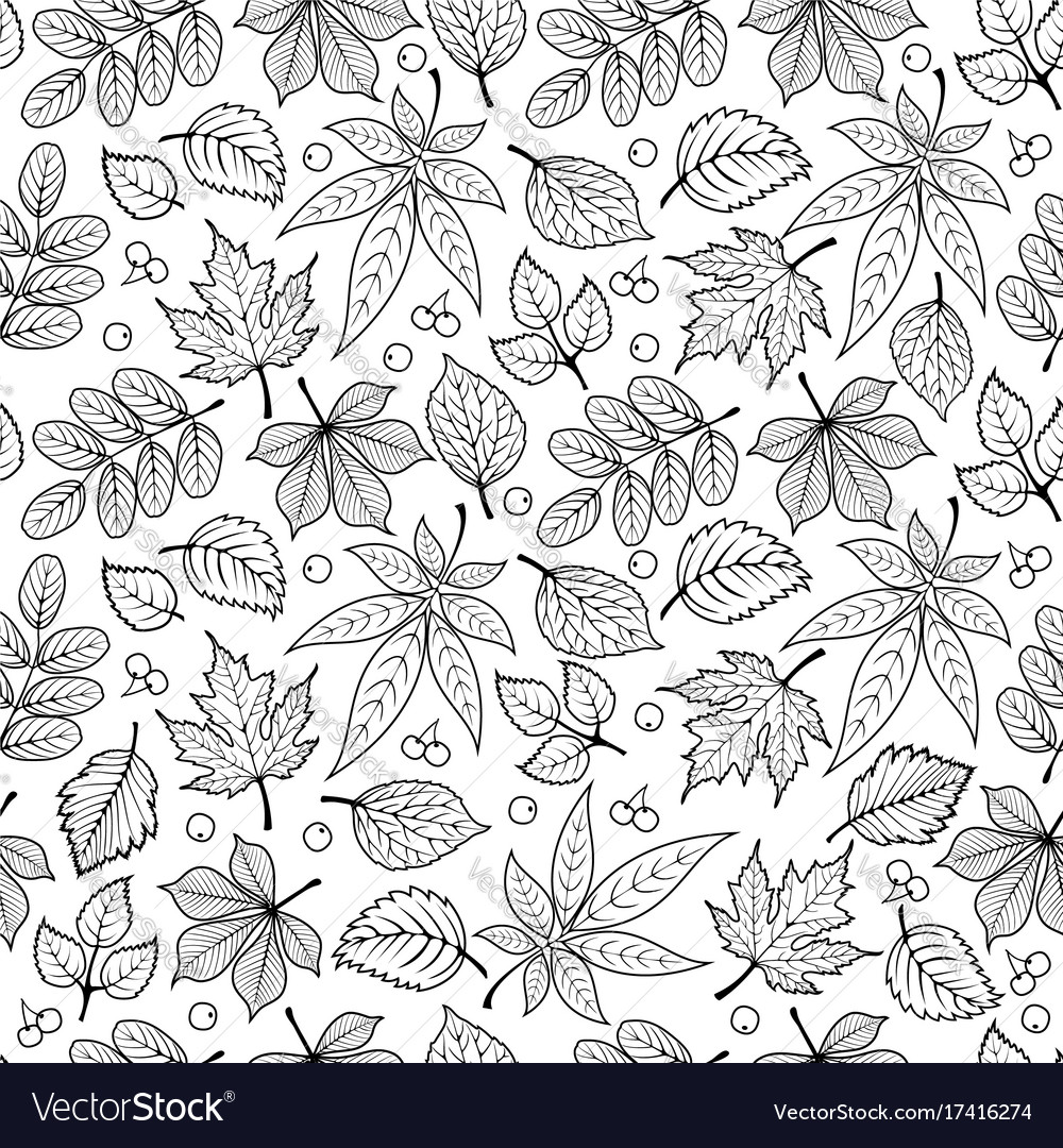 Leaf seamless pattern Royalty Free Vector Image