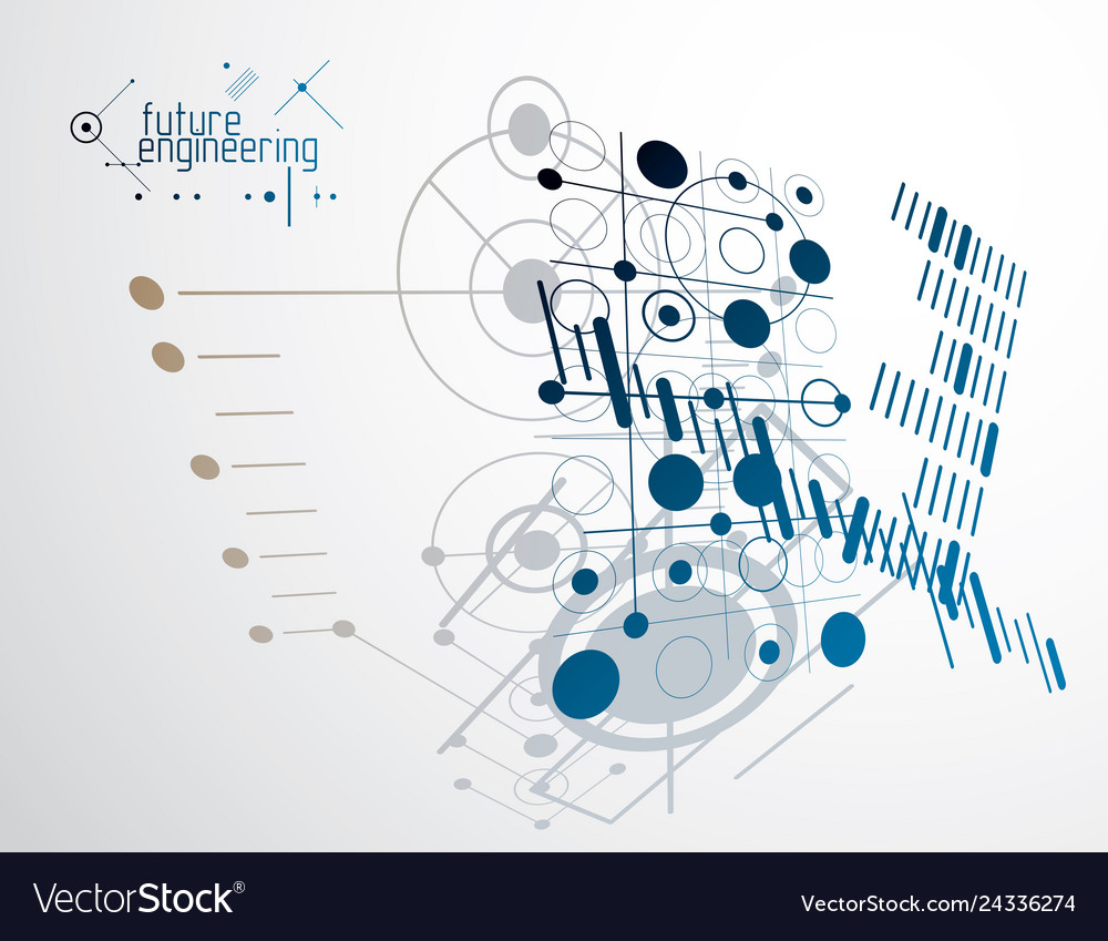 Technical plan abstract engineering draft for use Vector Image