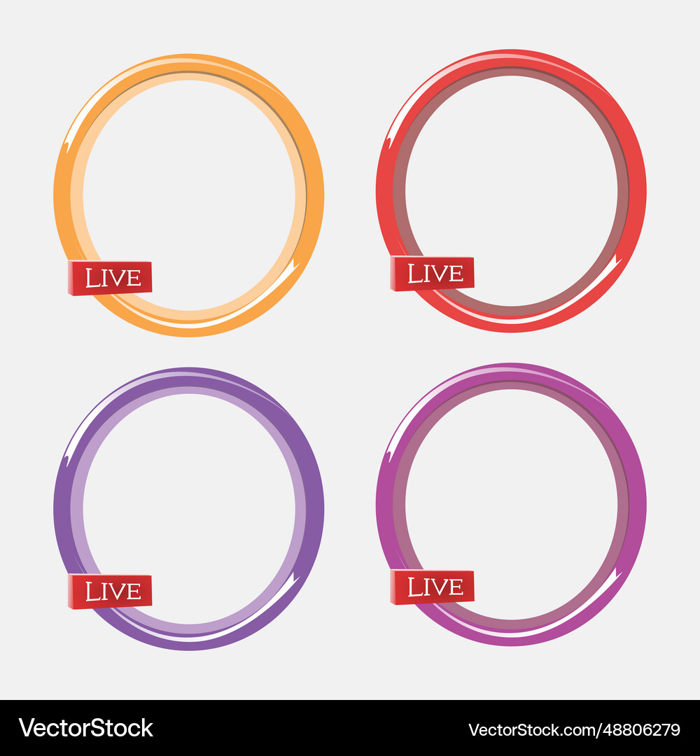 Live broadcast with four color options Royalty Free Vector