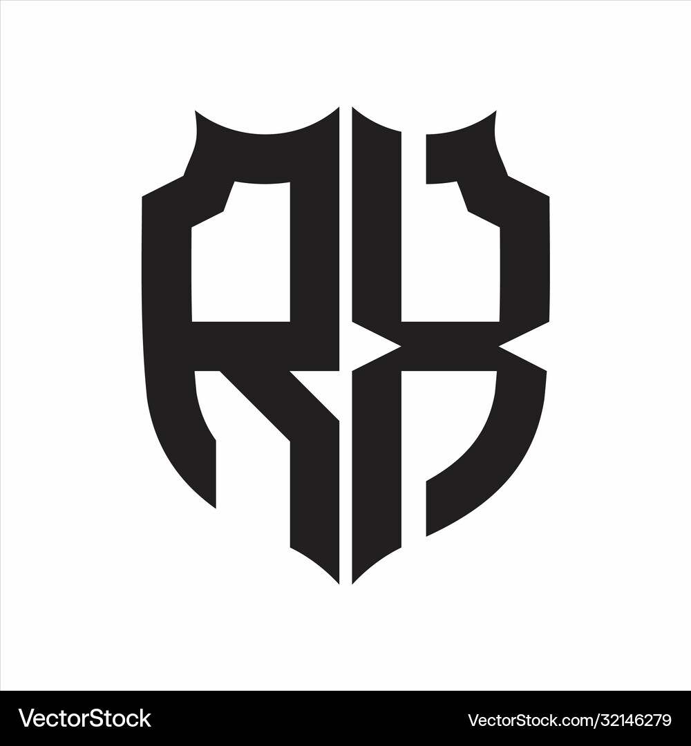 Rx logo shield style monogram design template Vector Image