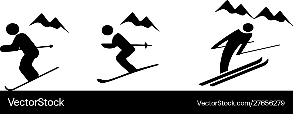 Skiing icon isolated on white background Vector Image