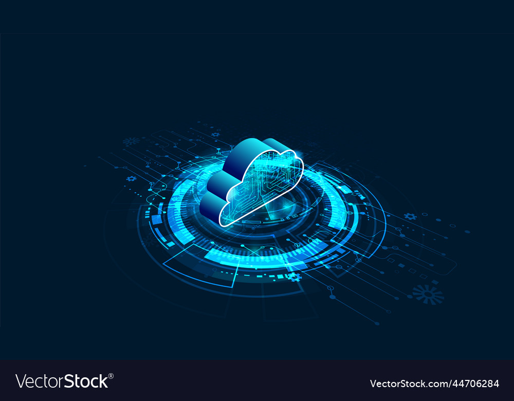 Abstract cloud technology with big data Royalty Free Vector