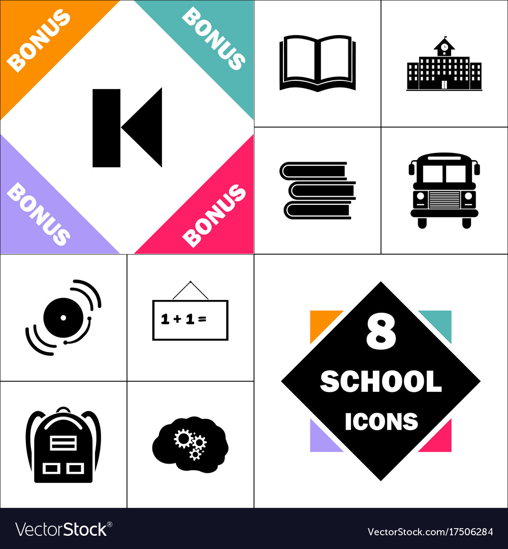 Back track button computer symbol Royalty Free Vector Image