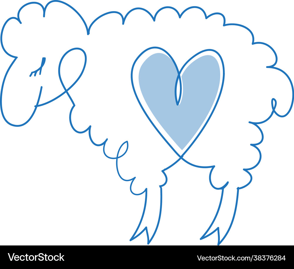 Blue lamb Royalty Free Vector Image - VectorStock