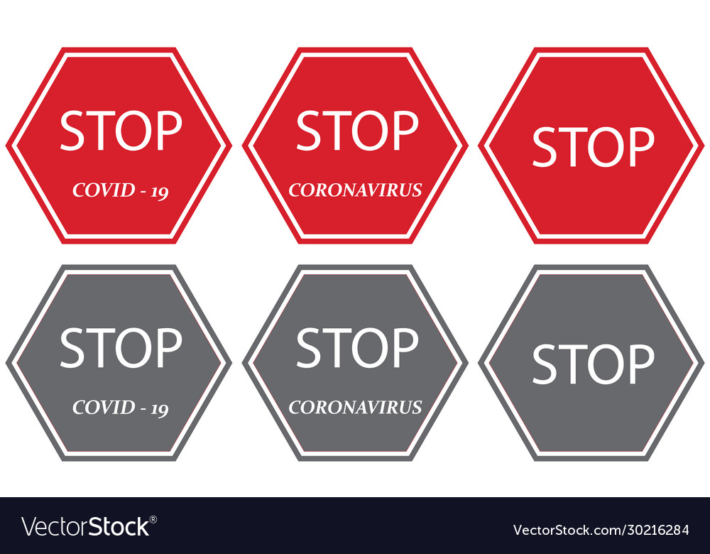 Stop signs - coronavirus - covid19 19 virus Vector Image
