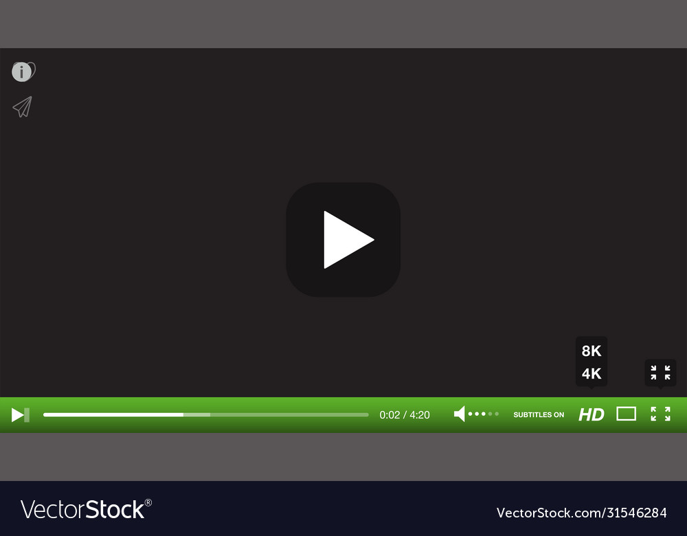 Web video player high resolutions streaming Vector Image