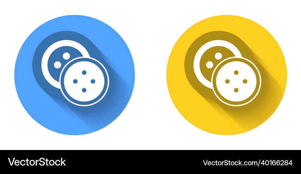 White sewing button for clothes icon isolated Vector Image
