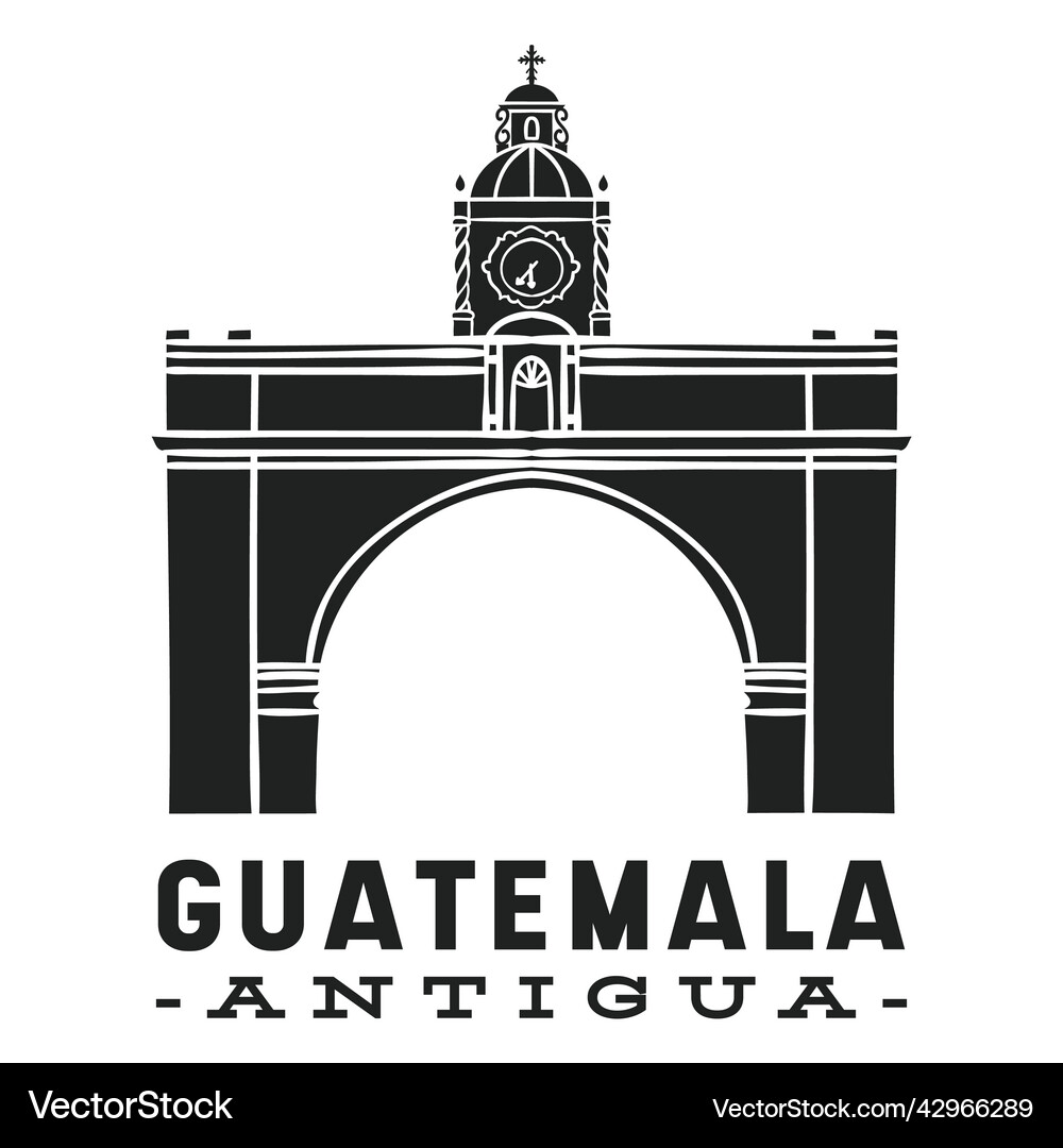 Antigua guatemala cut out Royalty Free Vector Image
