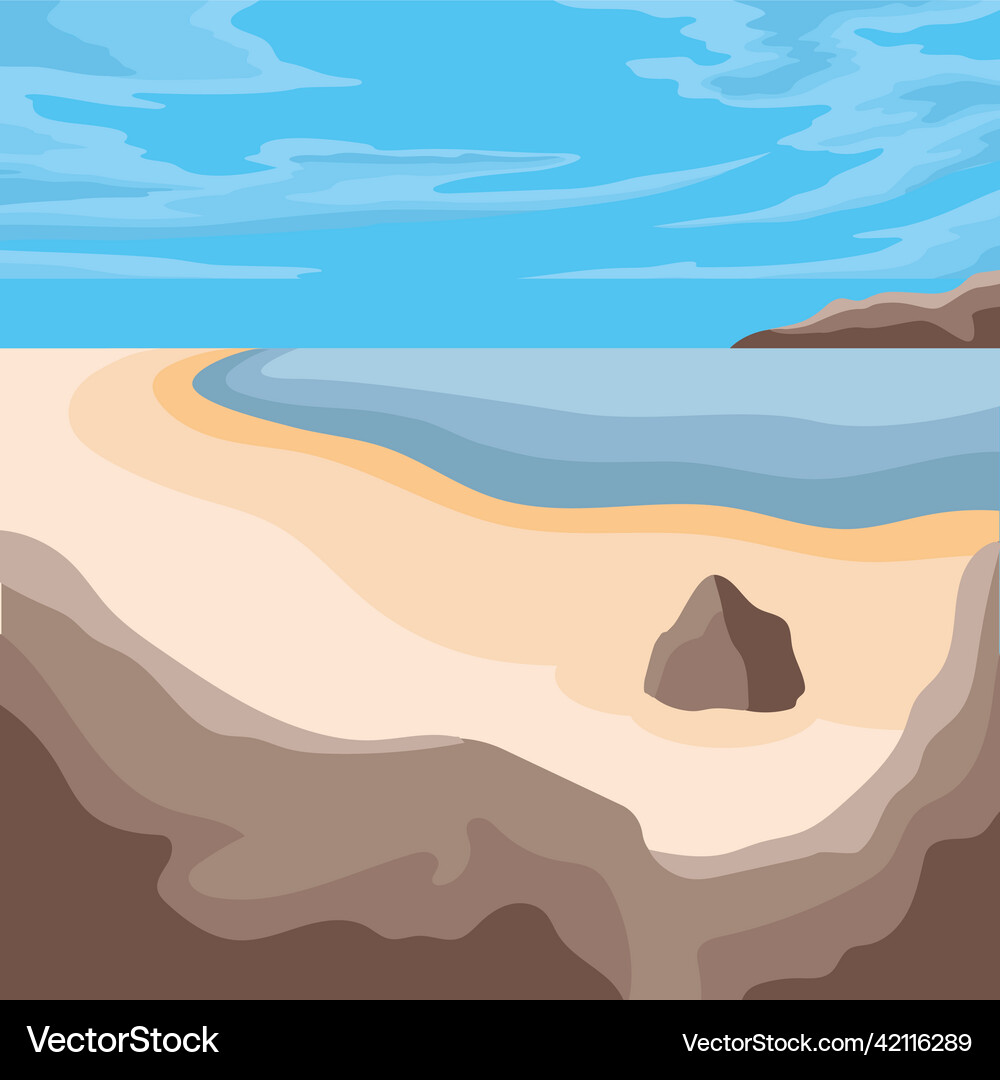 Beach and ocean landscape Royalty Free Vector Image
