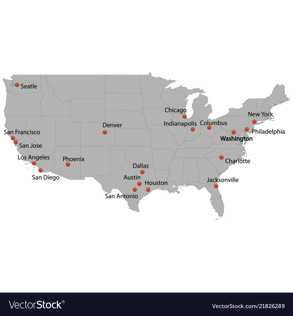 Detailed map united states Royalty Free Vector Image