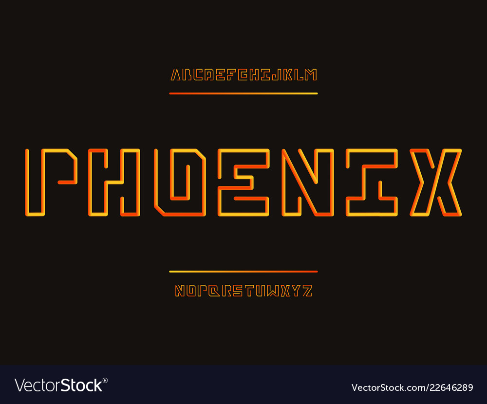 Phoenix Font Alphabet Royalty Free Vector Image