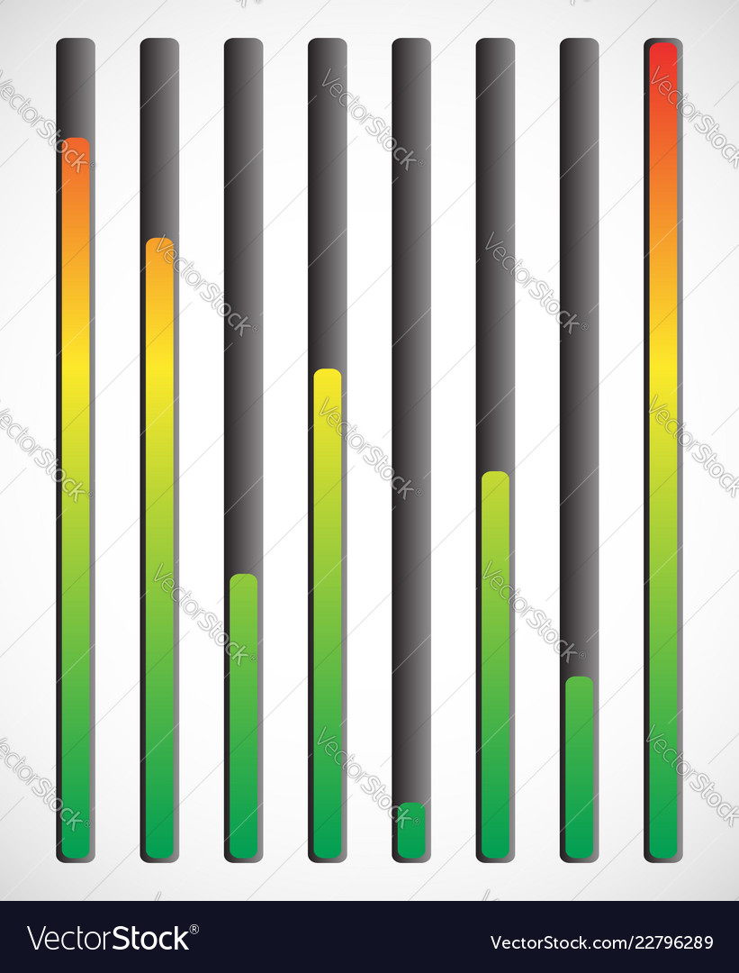 Vertical level indicator set with color code red Vector Image