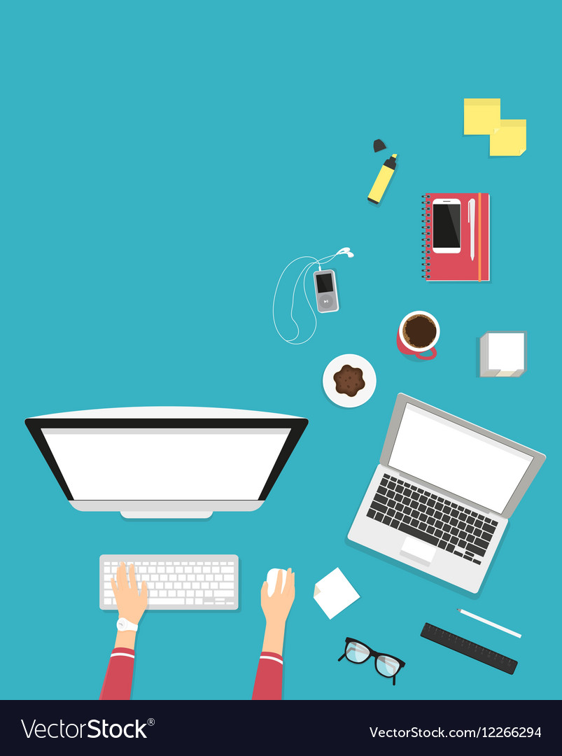 Human Hands Typing On Computer Keyboard Royalty Free Vector