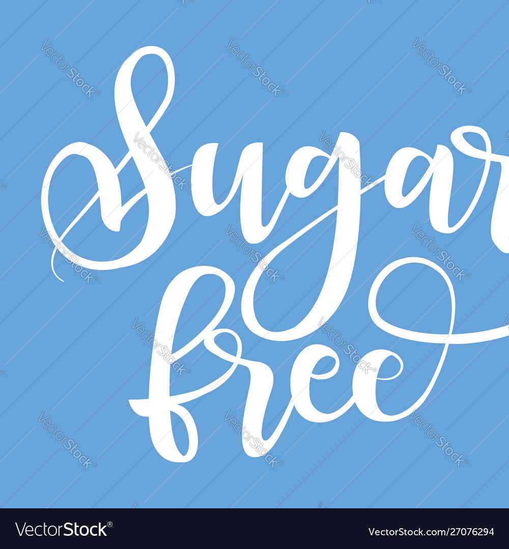 Sugar free product label black handwriting Vector Image Sugar free product label black handwriting Vector Image