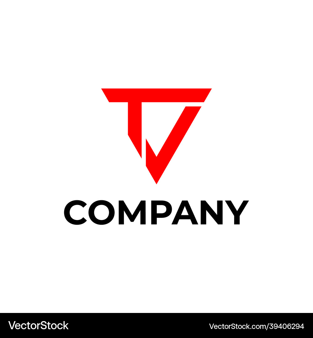 Triangle initial letter tv logo design template Vector Image