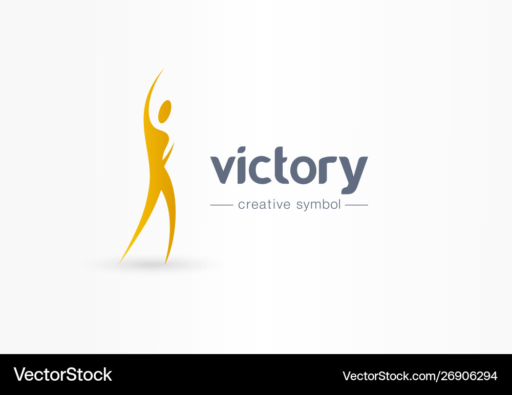 Victory winner creative symbol concept happiness Vector Image