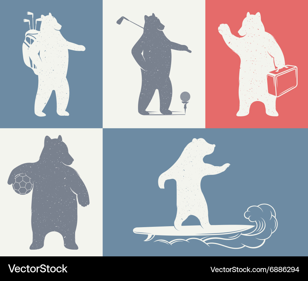 Vintage of bear Royalty Free Vector Image - VectorStock