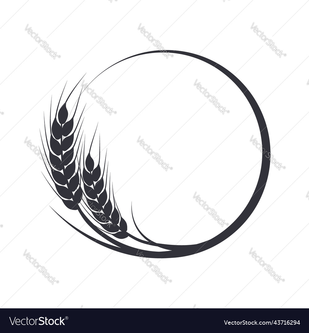 Wheat oat rye or barley circle silhouette Vector Image Wheat oat rye or barley circle silhouette Vector Image
