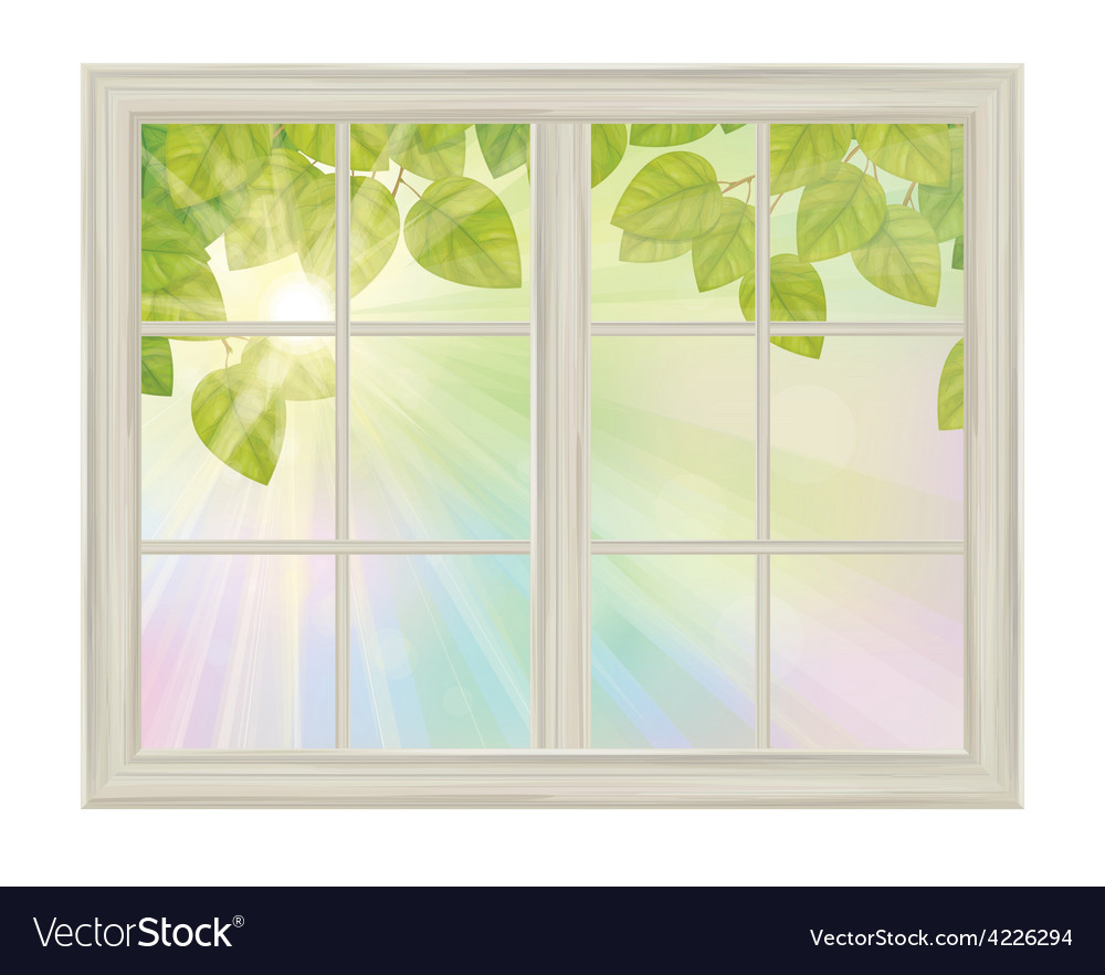 Window spring Royalty Free Vector Image - VectorStock