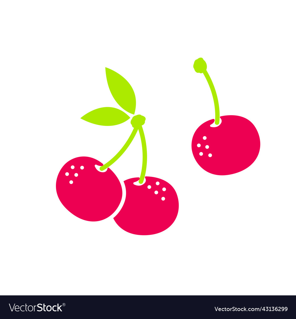 Cherry Flat Style Isolated Royalty Free Vector Image