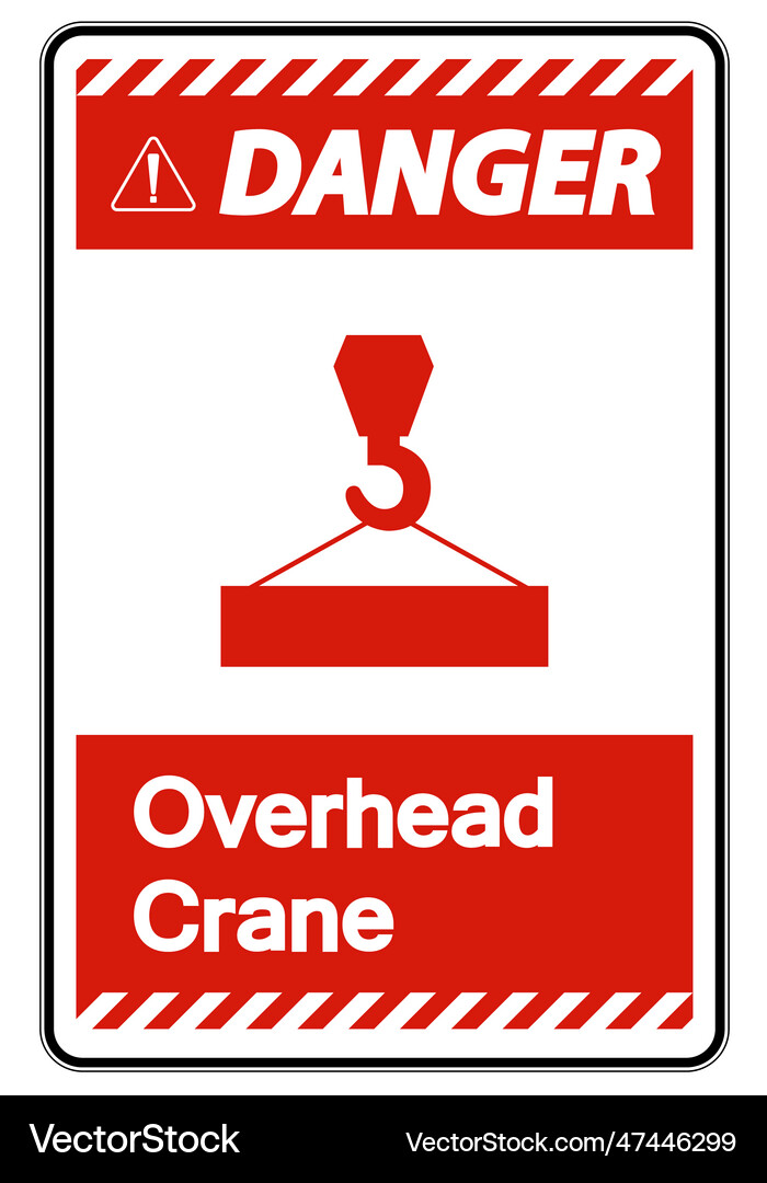 Danger overhead crane symbol sign on white Vector Image