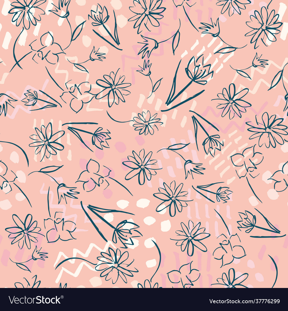 Easter flower seamless pattern Royalty Free Vector Image