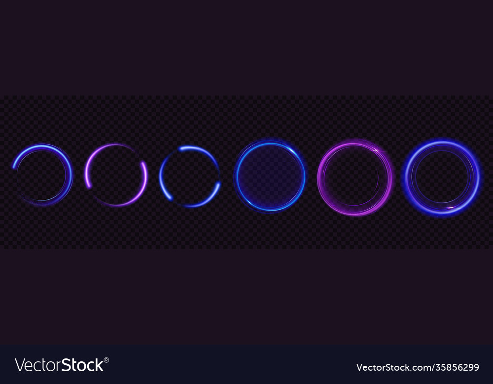 Glow circles with sparkles magic light effect Vector Image