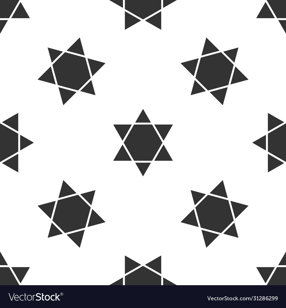 Grey star david icon isolated seamless pattern Vector Image