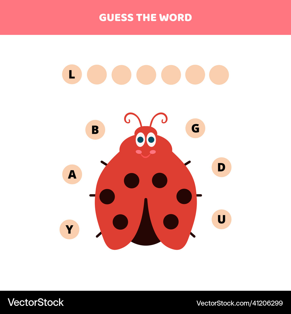 Guess the word educational game for kids Vector Image