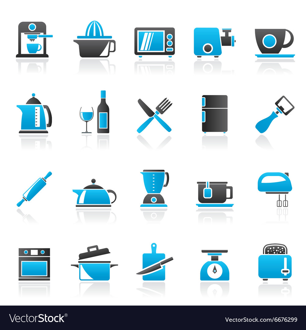 Kitchenware objects and equipment icons Royalty Free Vector Kitchenware objects and equipment icons Royalty Free Vector