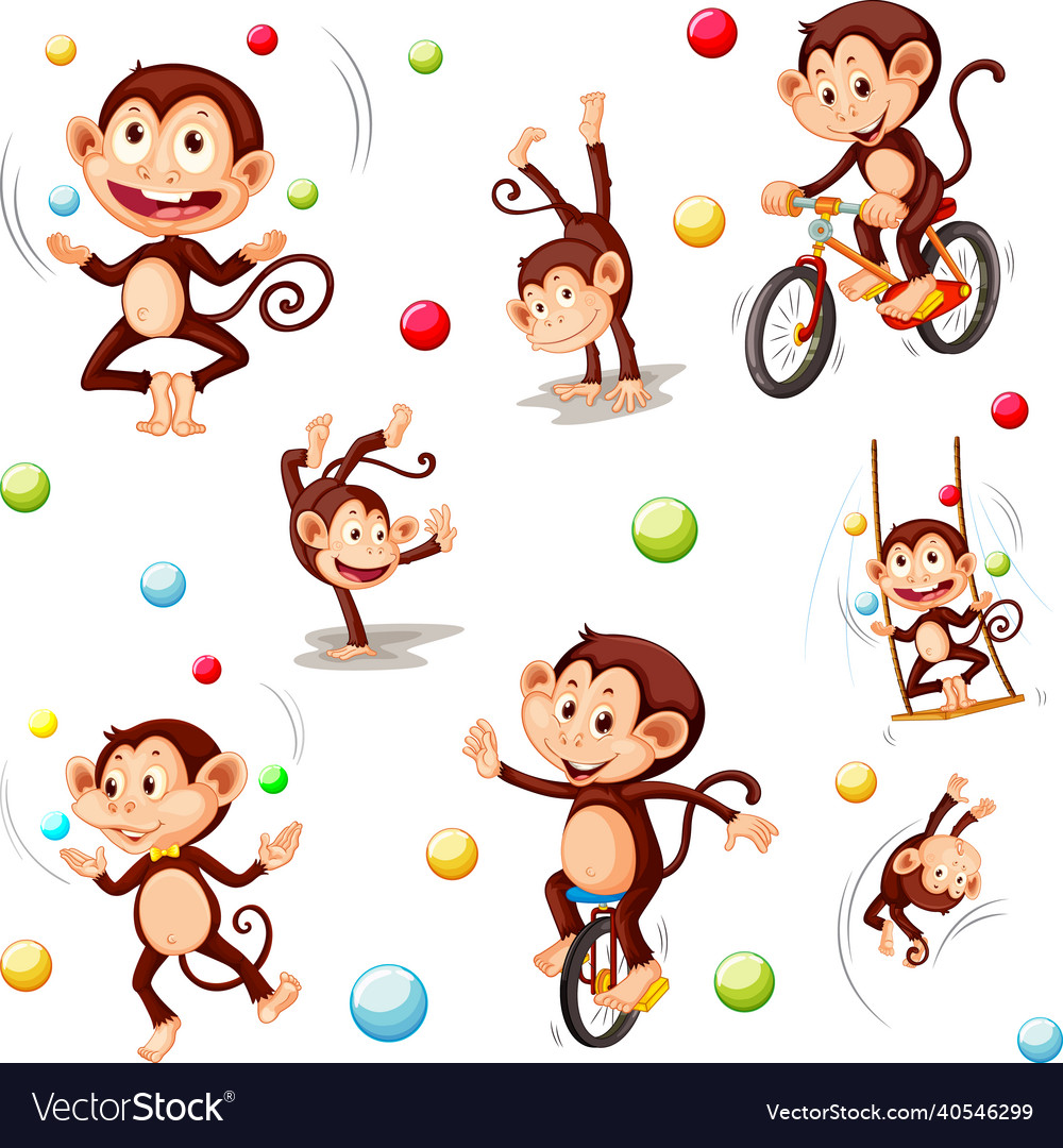 Monkey seamless pattern background Royalty Free Vector Image
