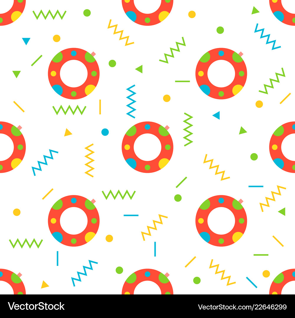 Swim ring seamless pattern for use as wrapping Vector Image