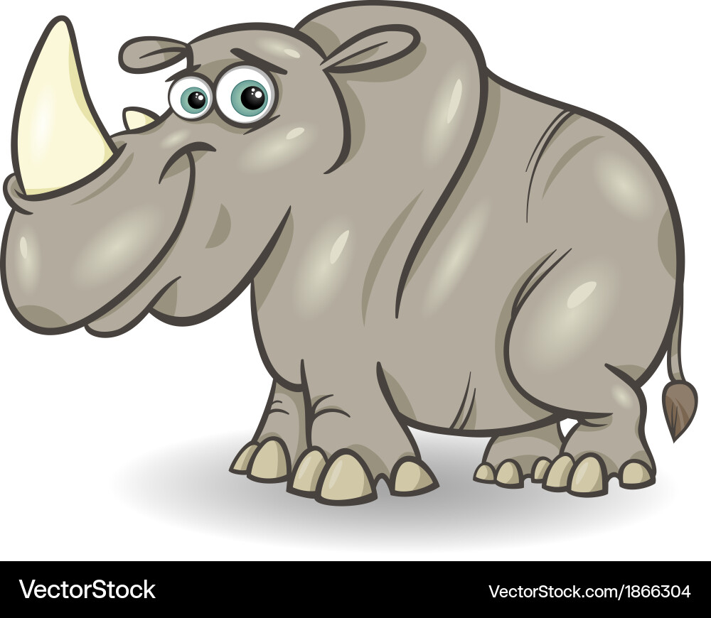 Cute rhinoceros cartoon Royalty Free Vector Image