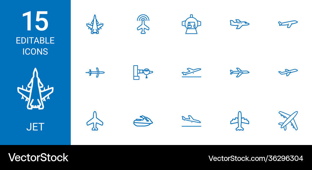 Jet Icons Lizenzfreies Vektorbild - VectorStock