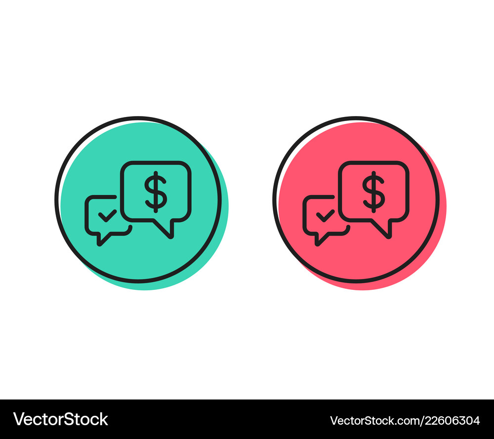 Payment receive line icon dollar exchange sign Vector Image