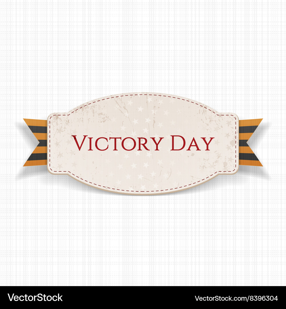 Victory day paper white banner Royalty Free Vector Image