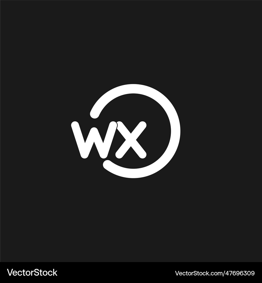 Initials wx logo monogram with simple circles Vector Image