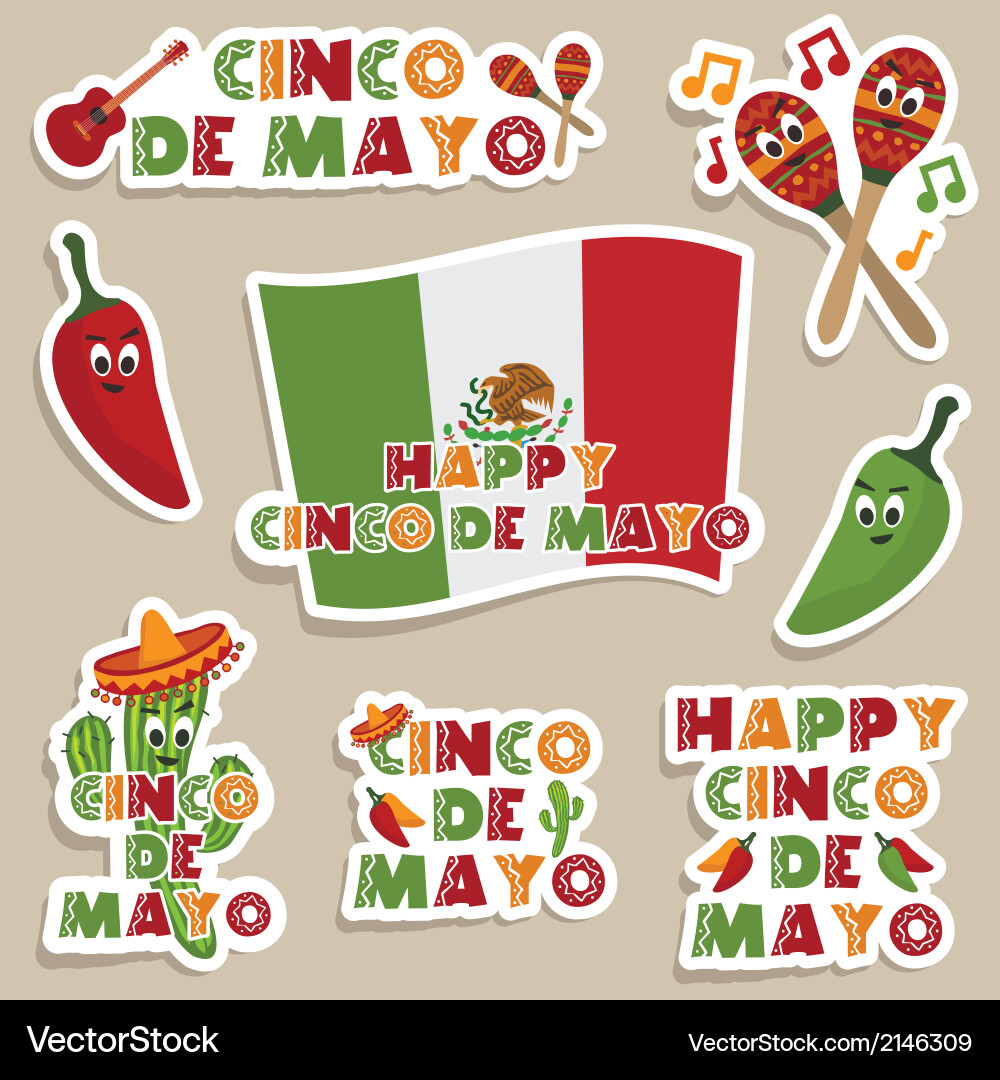 Mexican labels Royalty Free Vector Image - VectorStock