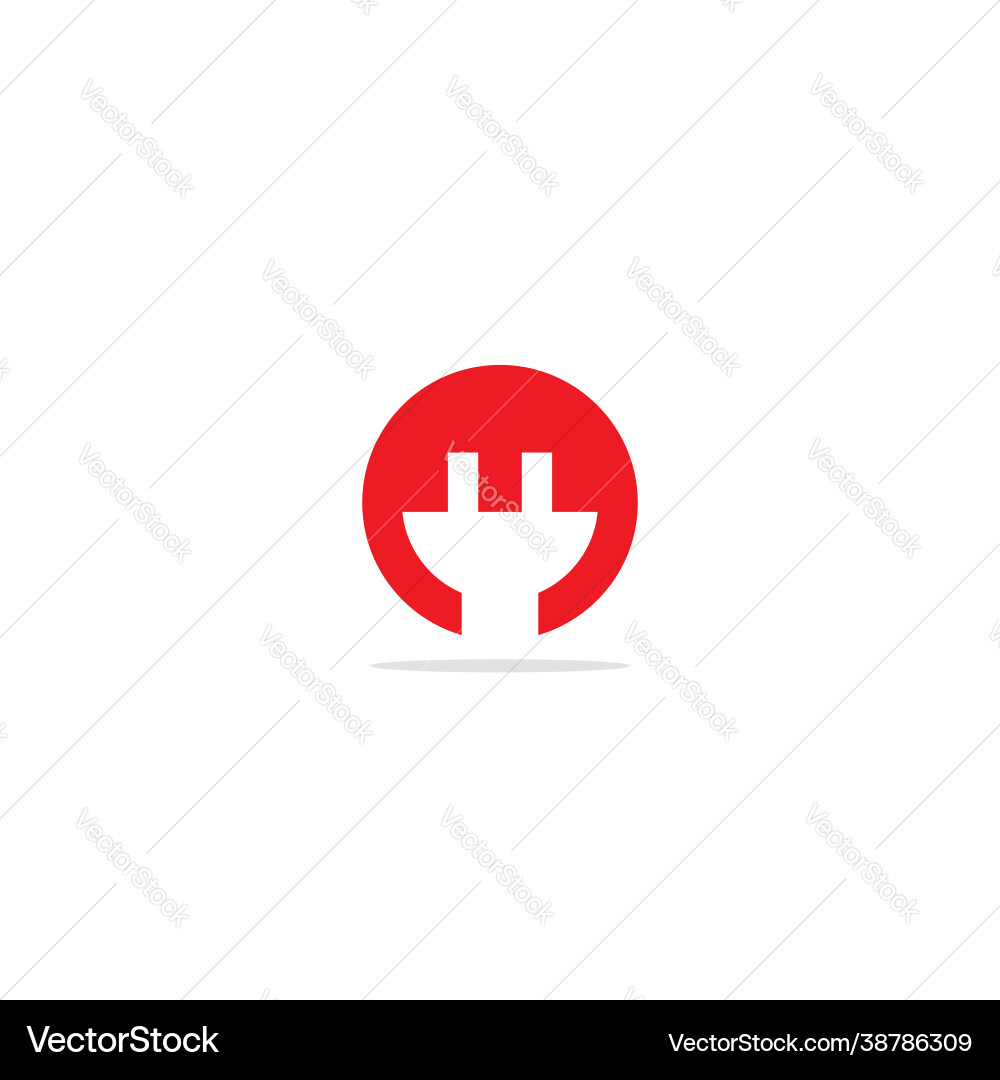 Power plug electric logo Royalty Free Vector Image
