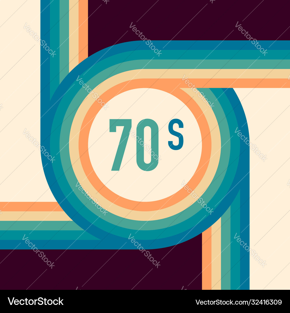 Retro 70s Abstract Lines Royalty Free Vector Image