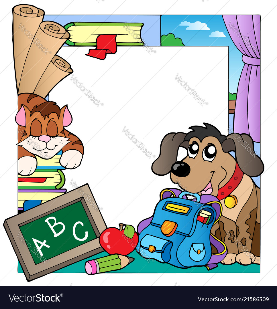 School theme frame 7 Royalty Free Vector Image