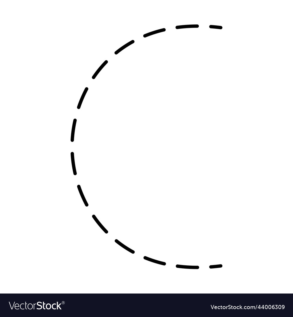 Tracing alphabet letter c prewriting dotted line Vector Image