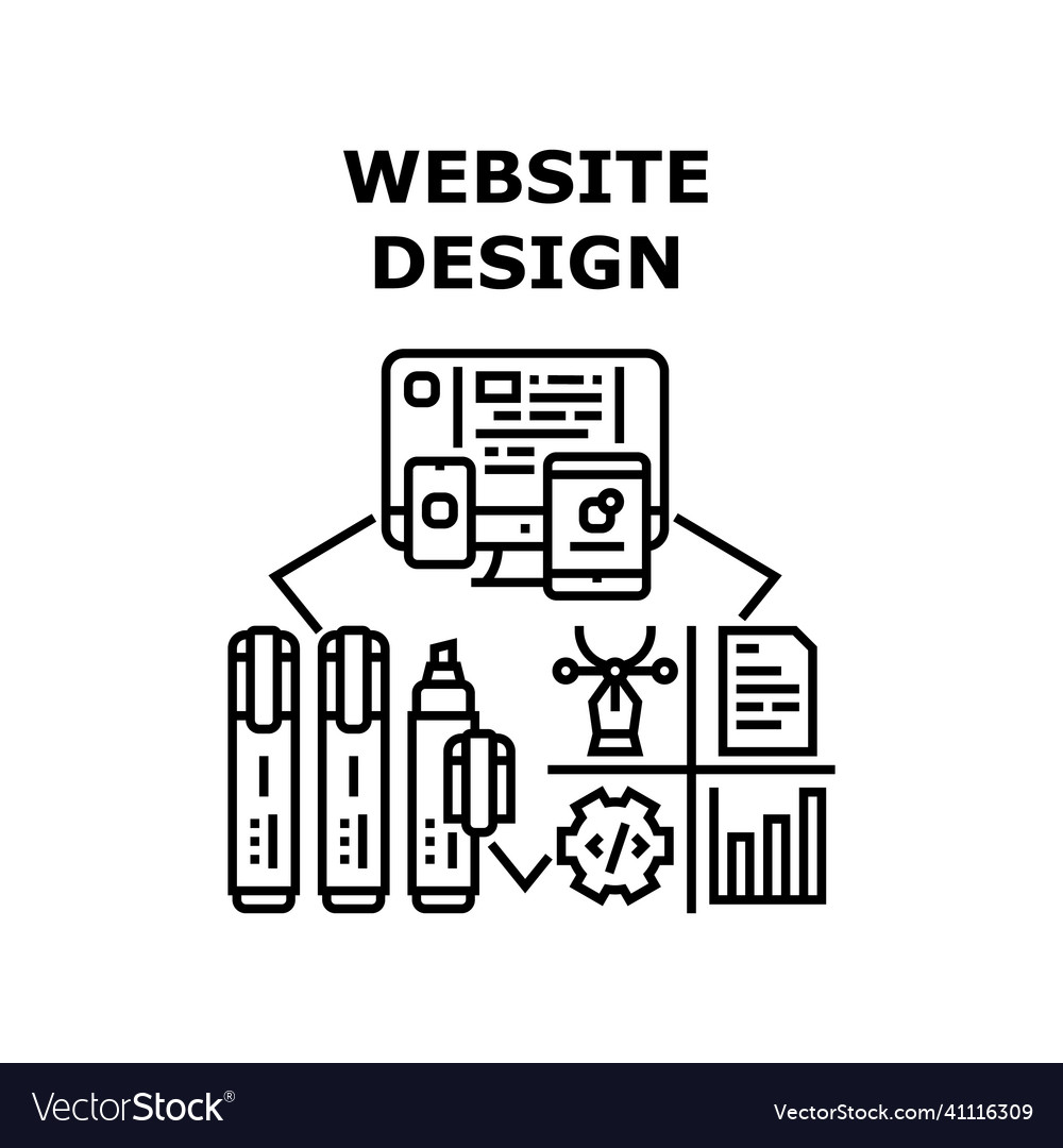 Website Design Icon Royalty Free Vector Image - Vectorstock