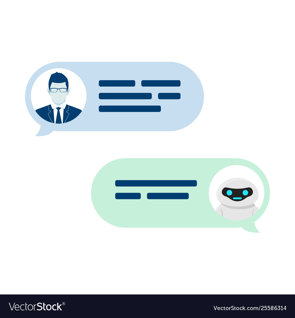 Chatbot robot concept dialog help service user Vector Image